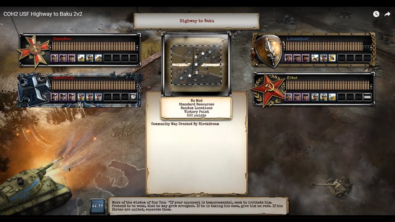 COH2 USF Highway to Baku 2v2 - YouTube