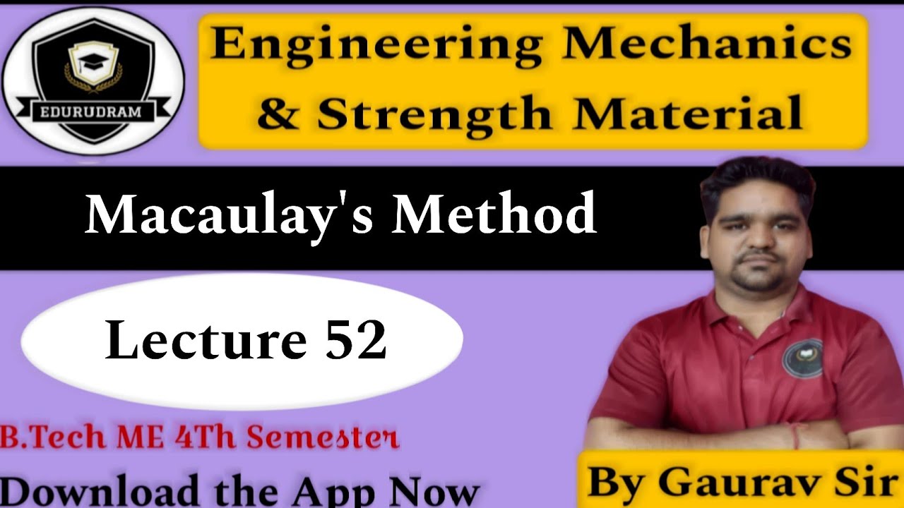 Macaulay's Method || Lecture 52 || EM&SM By Gaurav Sir - YouTube