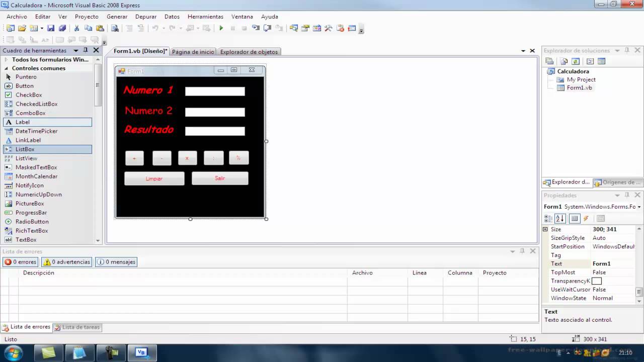 Como Crear Una Calculadora En Visual Basic 2008, Y como Generarla - YouTube