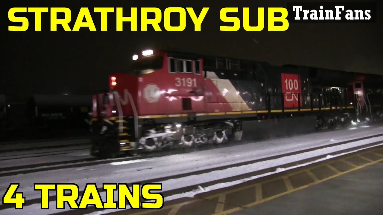 Railfanning Strathroy Sub With 4 CN Trains - YouTube