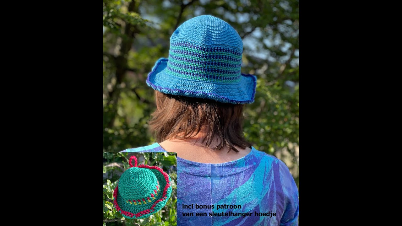 Haak tutorial: Gehaakt zomerhoedje incl bonus sleutelhanger hoedje ...