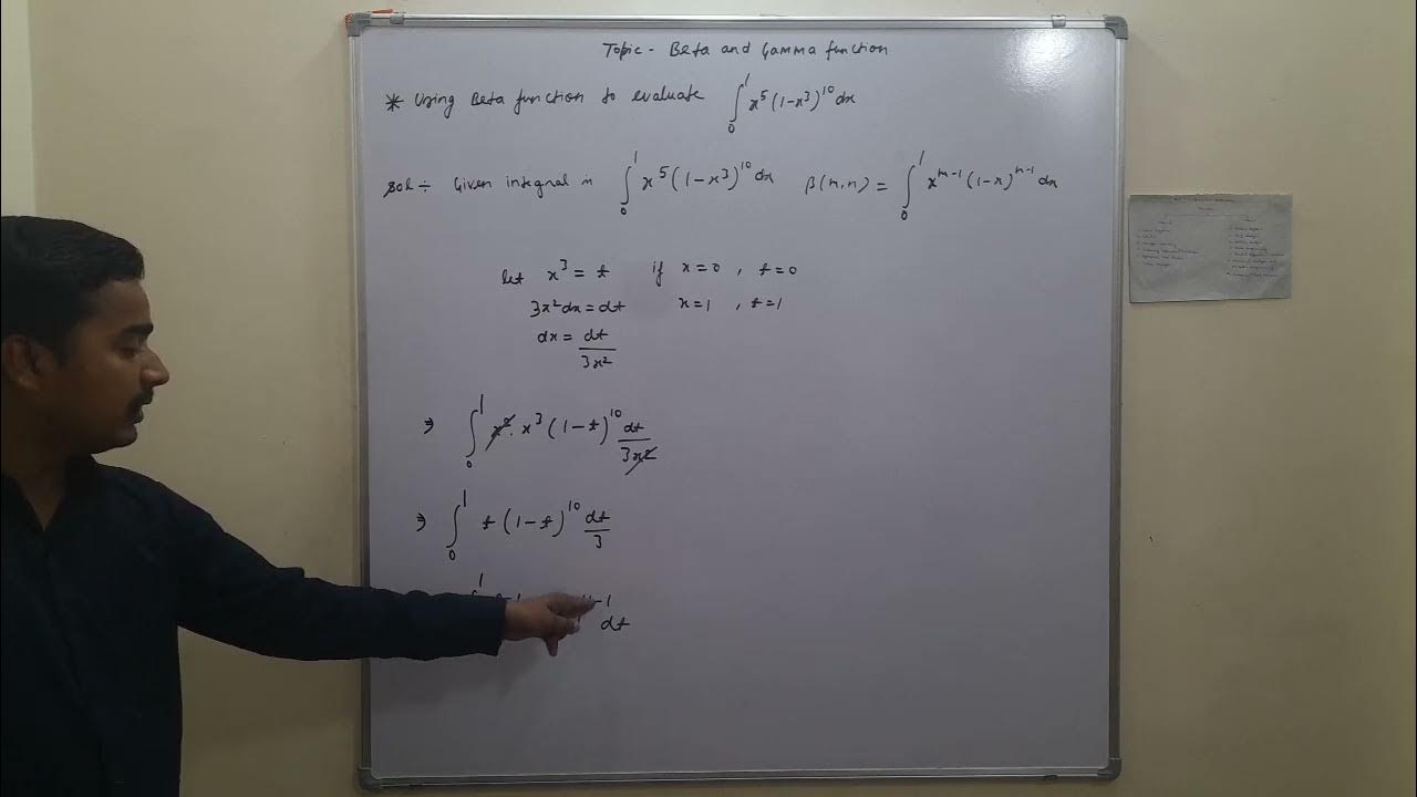 Using Beta function to evaluate the integral x5(1-x3)^10 dx - YouTube