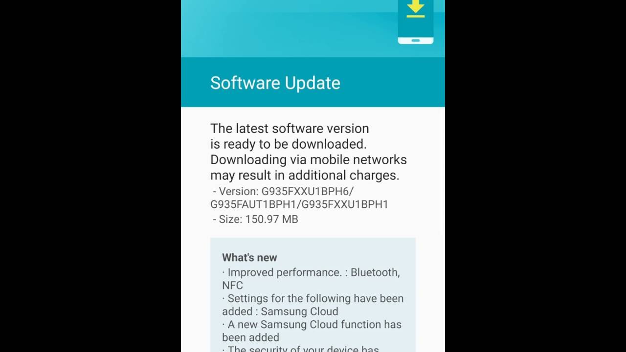 SAMSUNG CLOUD Samsung Galaxy S7 Edge Software Update - YouTube