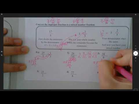 CPM 3.1.1 (BB) - CYU: Improper Fractions to Mixed Numbers (bottom half ...