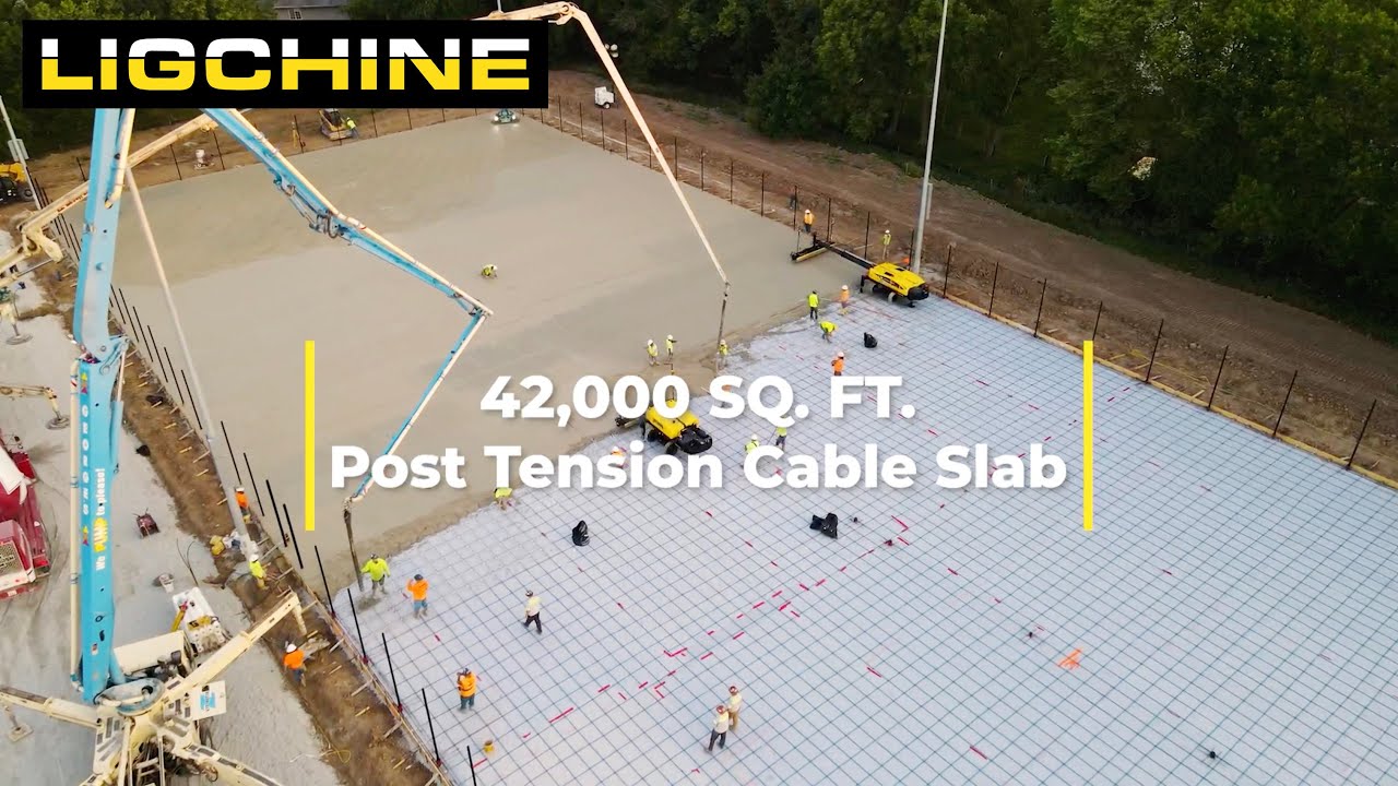 HUGE Post Tension Slab Poured by SCREEDSAVER Elite and ScreedSaver Pro ...