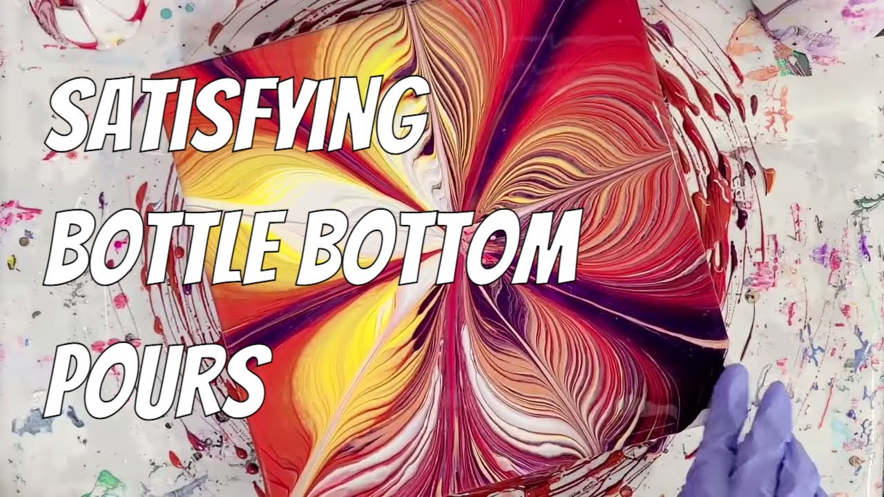 SATISFYING Bottle Bottom Acrylic Pour Compilation - YouTube