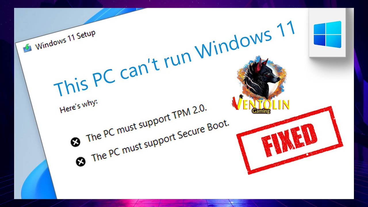 Windows 11 CAN'T RUN on this PC | TPM 2.0 Windows 11 Fix | How to ...