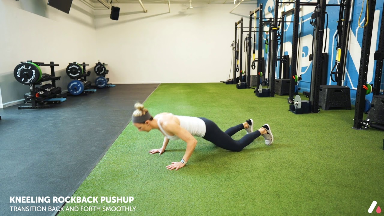 Kneeling Rockback Pushup - YouTube