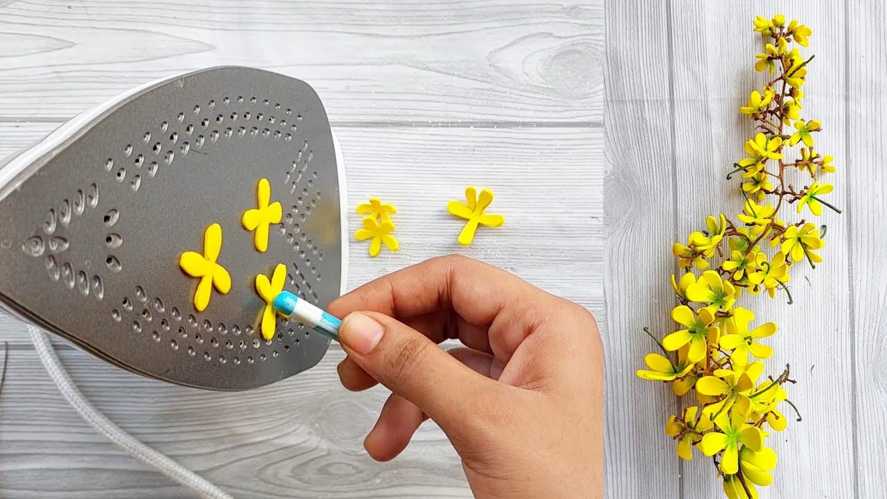 Vishu Special Craft | Konnapoo Making | Golden Shower Flower diy ...