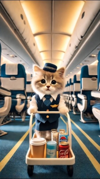 Cute cat becomes a flight attendant #cat #catvideos #kucing #kucinglucu ...