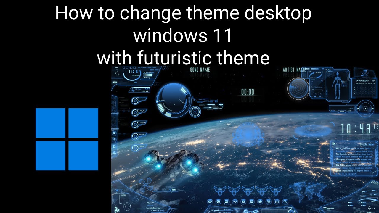 how to change theme windows 11 with futuristic theme - YouTube