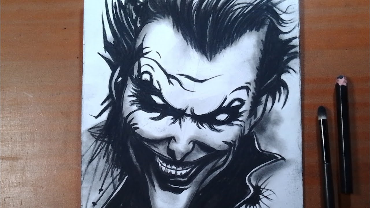 CARA MENGGAMBAR JOKER | ART | LUKISAN PENCIL@RONIART-W1s - YouTube
