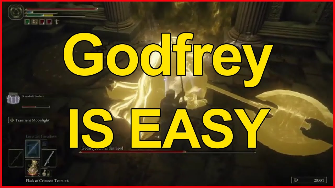 Easily Defeat Godfrey, First Elden Lord In 1 Minute (easy guide) - YouTube