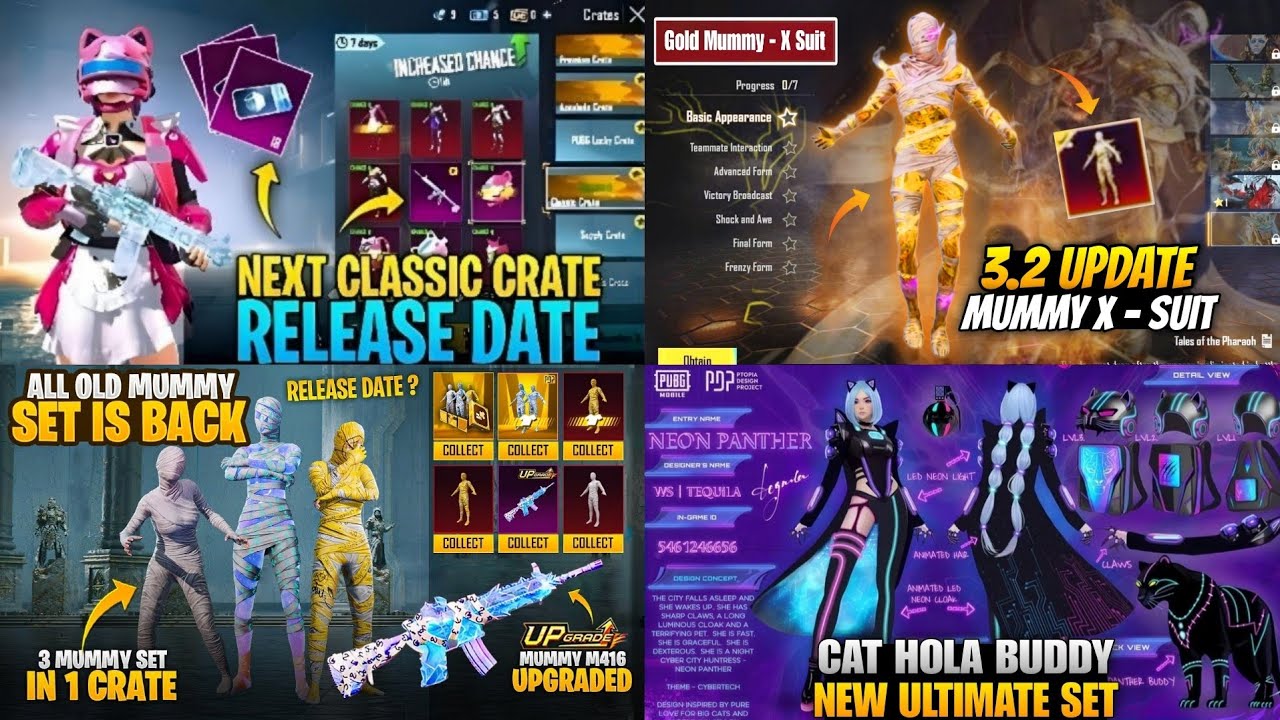 Next Classic Crate Bgmi | New Golden Mummy X Suit | Mummy M416 | Bgmi ...