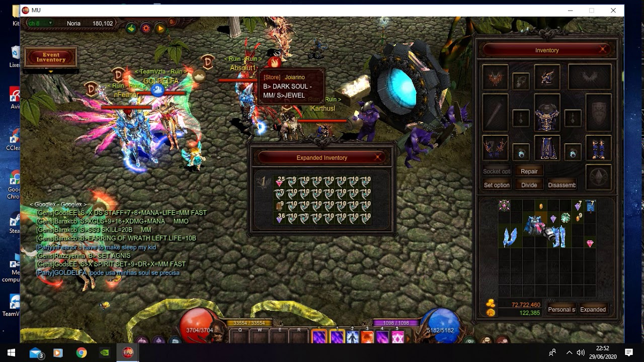 MU Online Webzen Midgard Making Blue Eye DK Set +11 on CM - YouTube