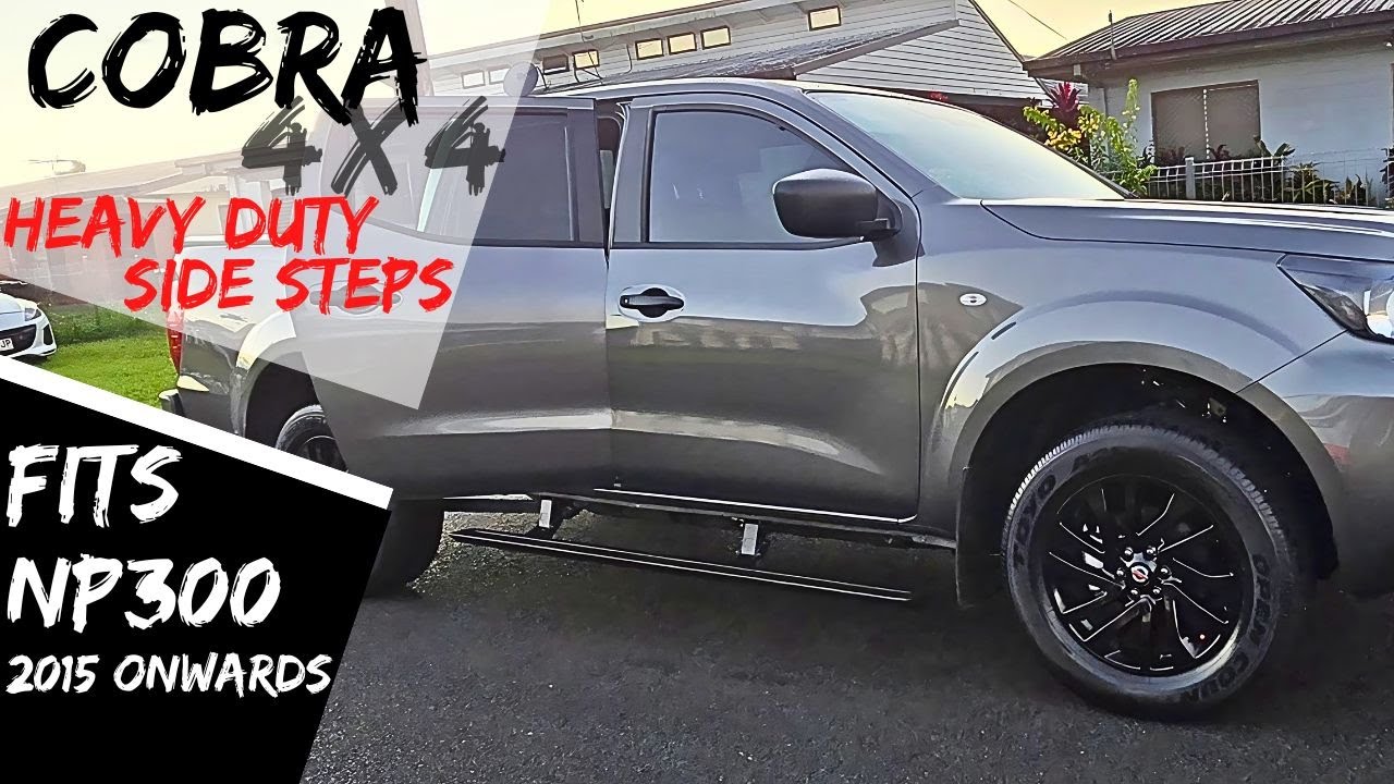 Cobra Electric Retractable Heavy Duty Side Steps Step Board fits Navara ...