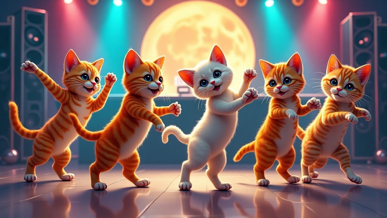 Cute cats dance party💃🕺Cat 🐈perform Dabke dance💃| #ai #aicat#comedy# ...