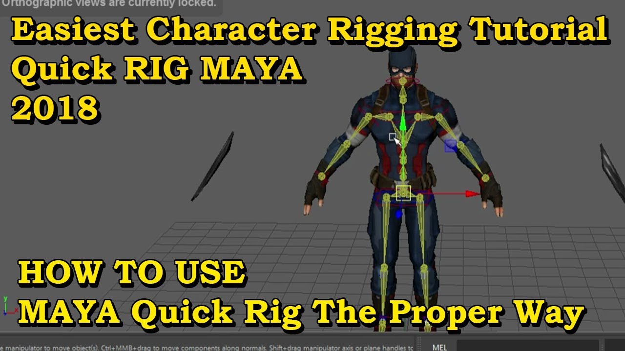 EASIEST CHARACTER RIGGING TUTORIAL UNDER 3 MINS Maya 2018 QUICK RIG ...
