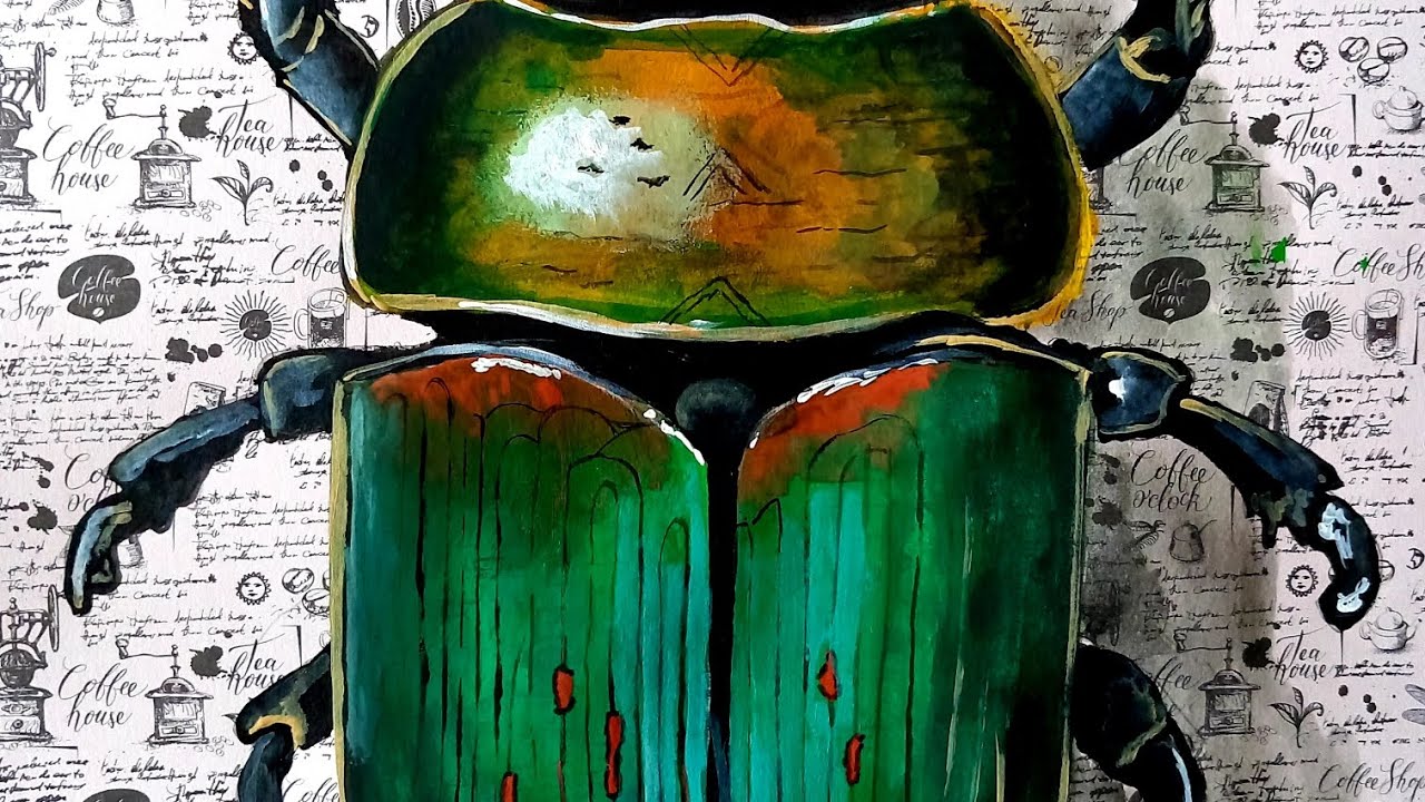 How to paint BUG ACRYLIC PAINTING 🪲 #art #painting #arte - YouTube