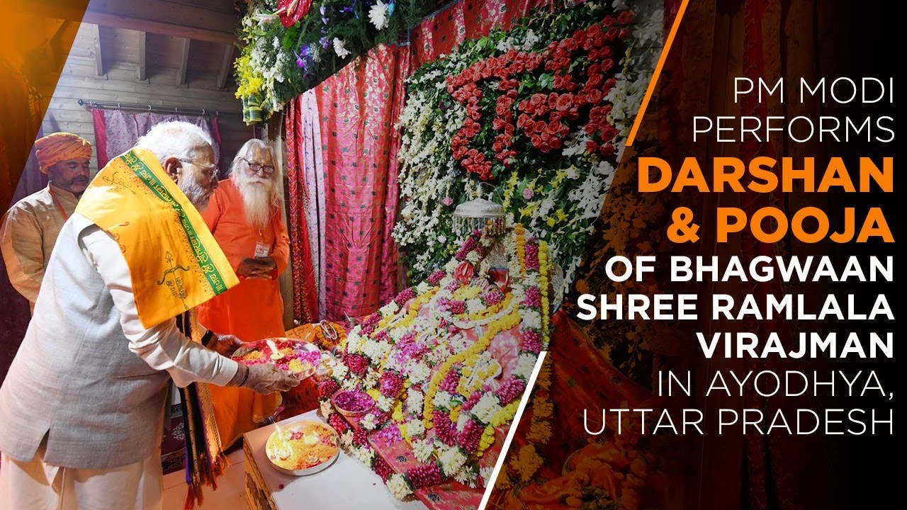 PM Modi performs Darshan & Pooja of Bhagwaan Shree Ramlala Virajman in ...