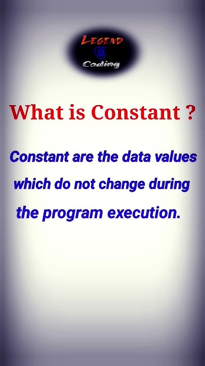 What is Constant in C || Legend Coding #programmingclass # ...