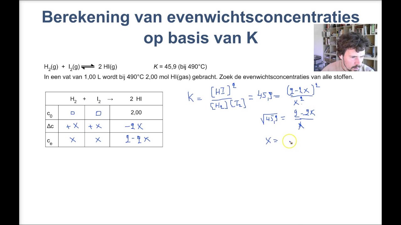 M3H3V3U - chemisch evenwicht - berekenen evenwichtsconcentraties op ...