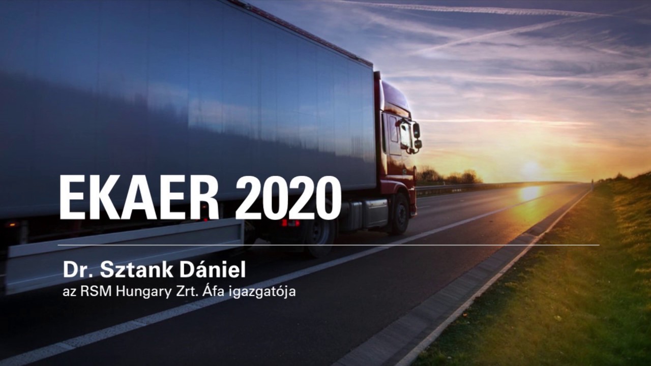 EKAER 2020 - Online képzés Dr. Sztankó Dániellel - YouTube