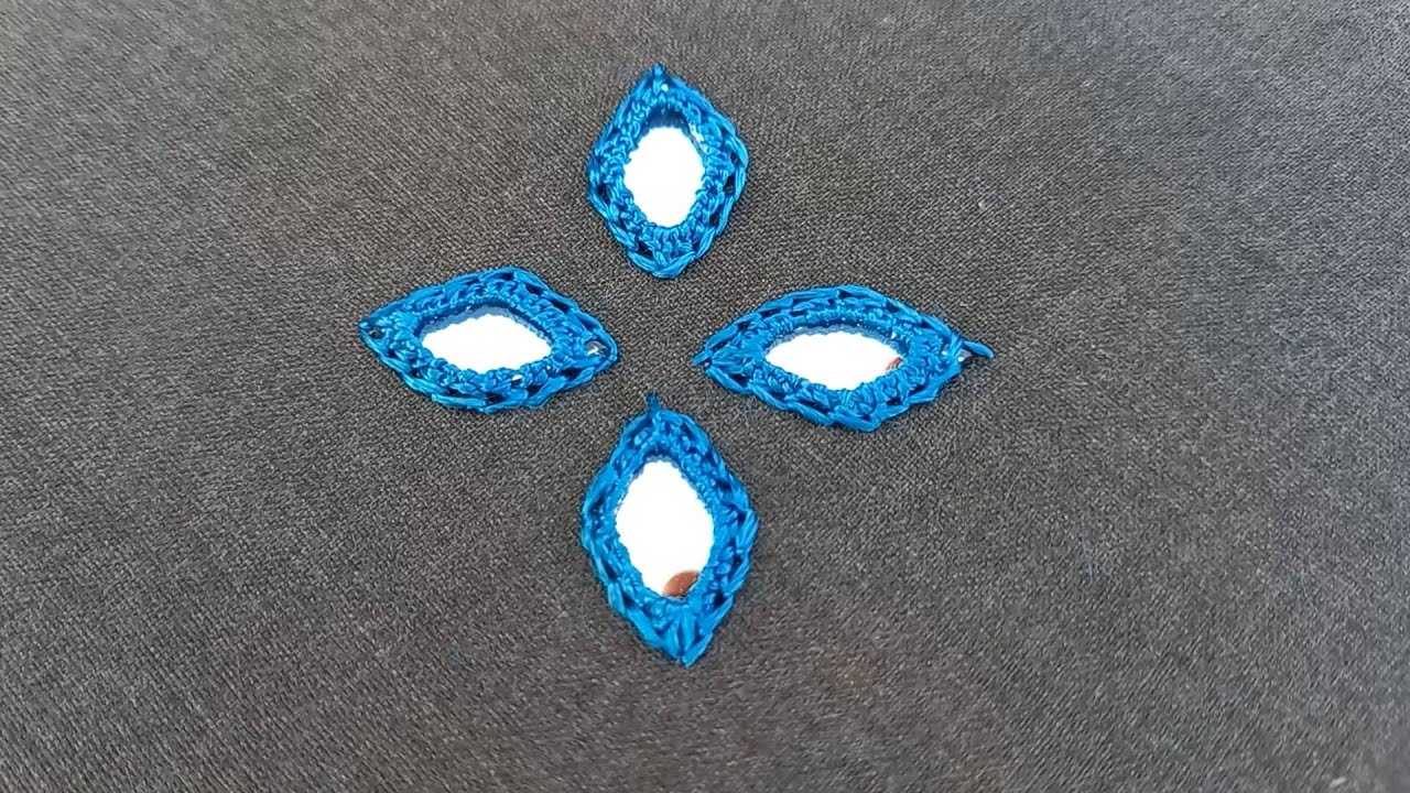 New Diamond Mirror Work Embroidery Design Tutorial for Beginners/Mirror ...