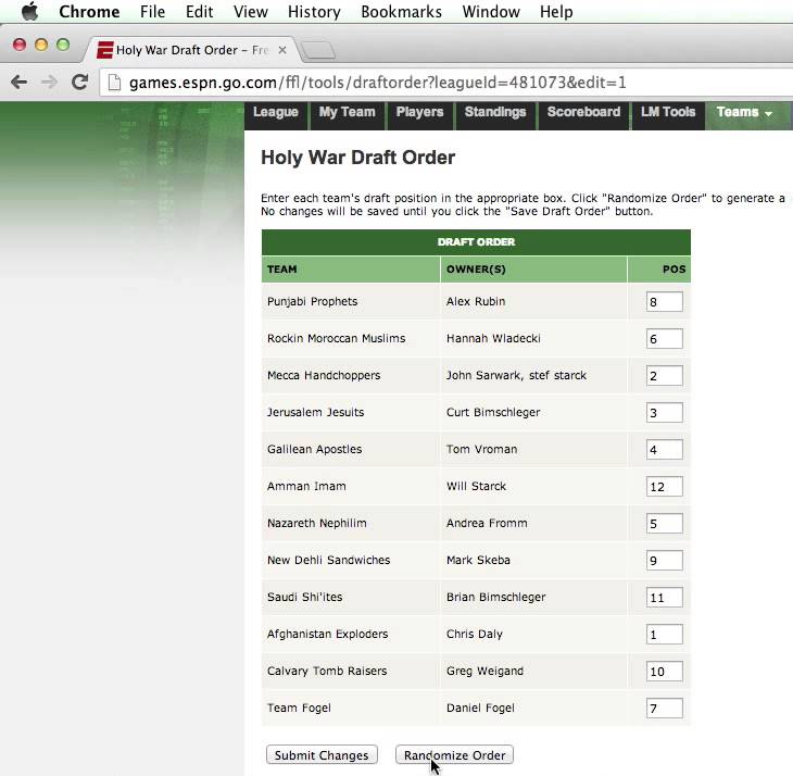 Fantasy Draft Randomizer - YouTube
