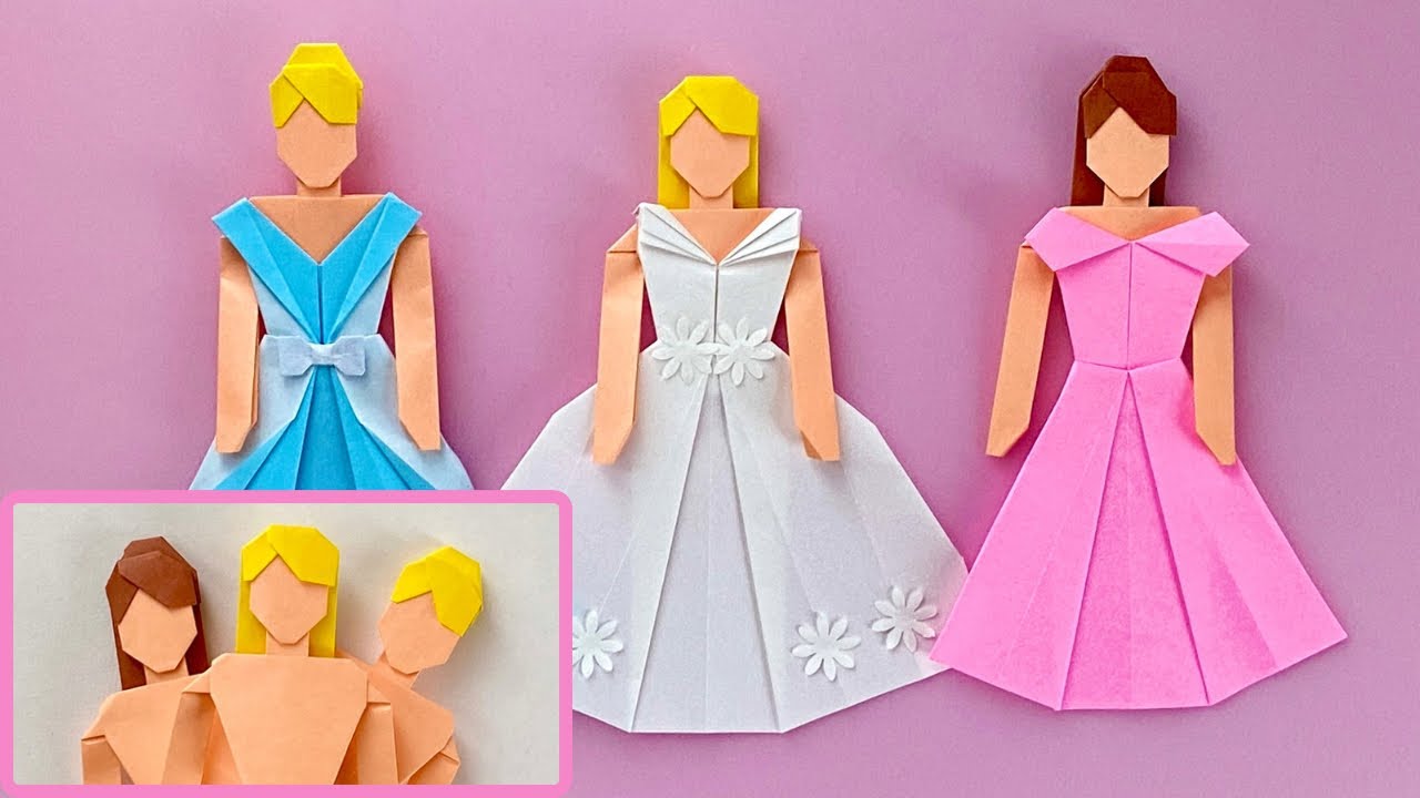 【折り紙】ドレスに合う身体／[Origami] Body for dress - YouTube