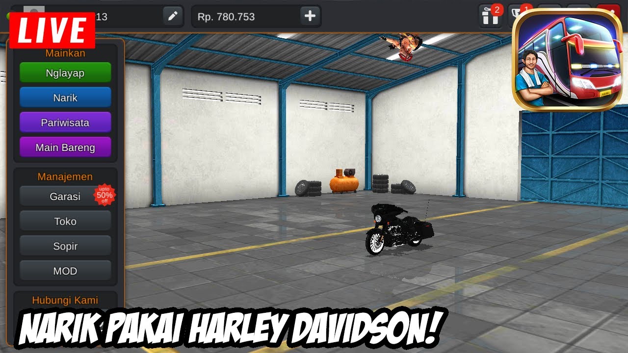 Narik pakai HARLEY DAVIDSON! - Bus Simulator Indonesia - YouTube