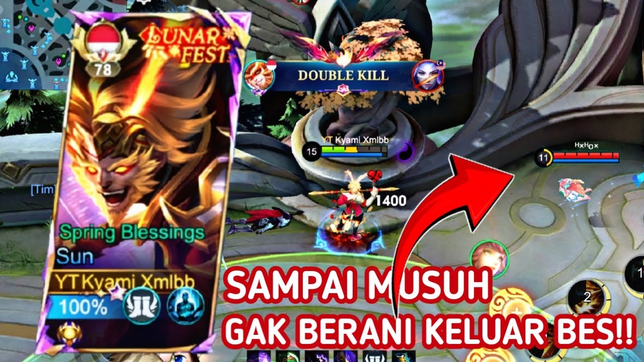 SUN LATE GEM DAMAGE NYA SAKIT BANGET BIKIN MUSUH GAK BERANI KELUAR BES ...