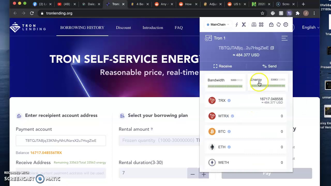 How to add energy to your tronlink wallet. - YouTube