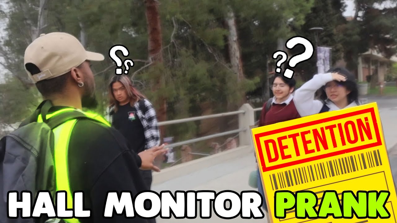 Fake Hall Monitor Prank - YouTube