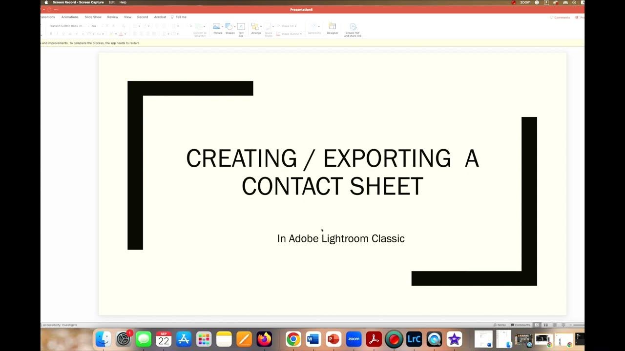 Creating : Exporting A Contact Sheet - YouTube