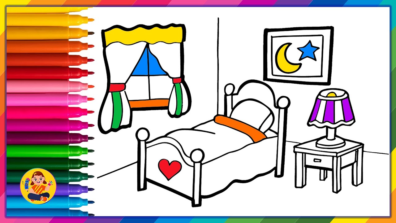 Kids Bedroom Drawing for Kids and Toddlers | Easy Drawing For Kids ...