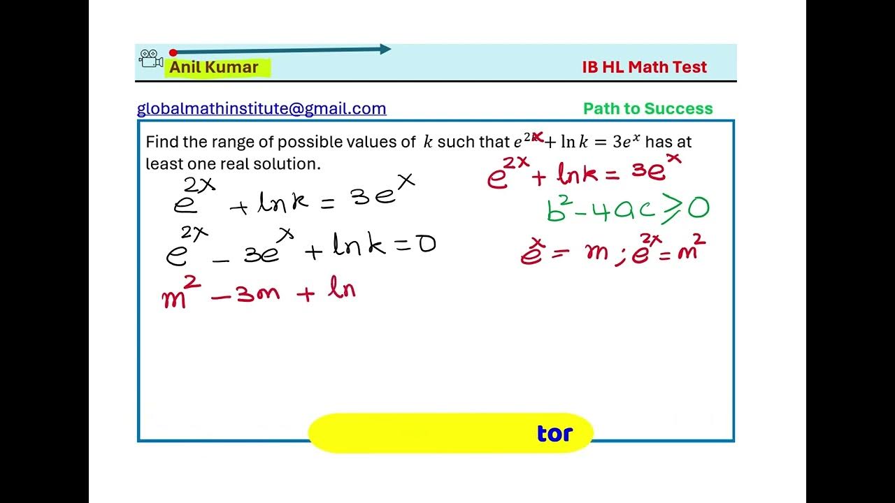 How to Solve Exponential Equation with ln and e to fine two or more roots IB HL Math Exam - YouTube