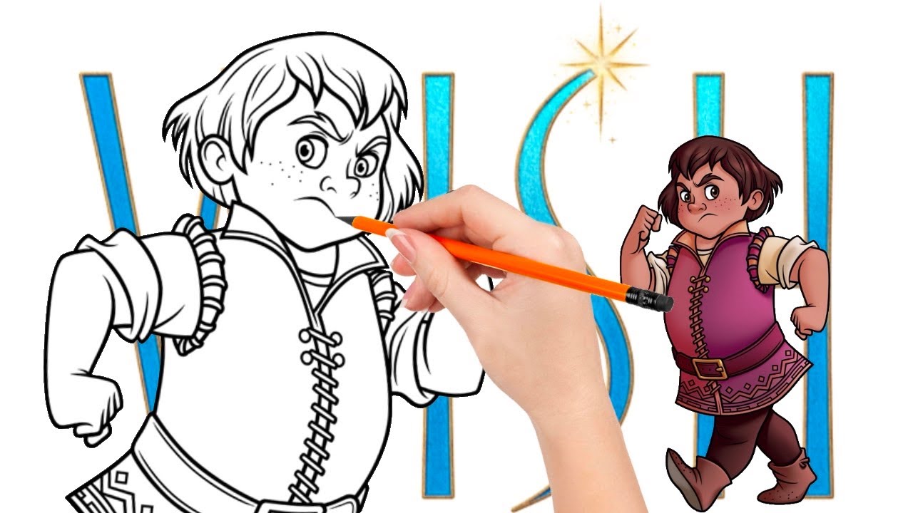 How to draw Gabo , a cynical member of 'The Teens' - Wish - YouTube