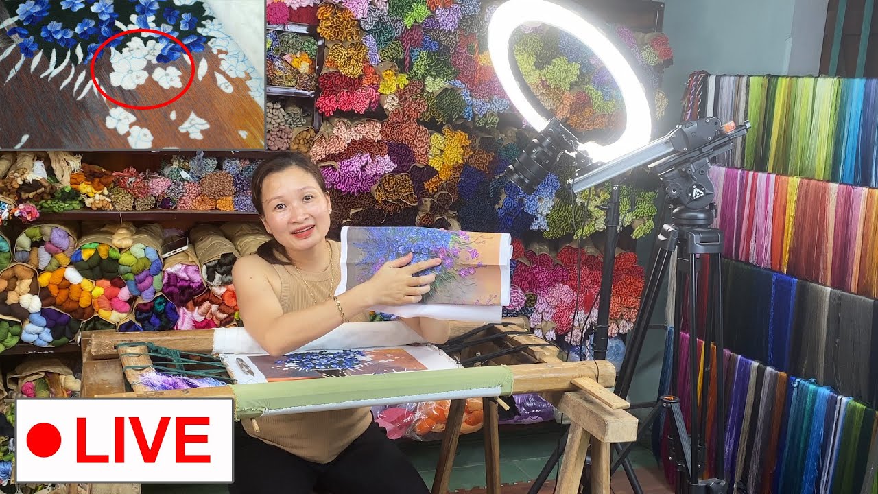 Live Stream - Hand Embroidery Art | I'm embroidering these purple ...