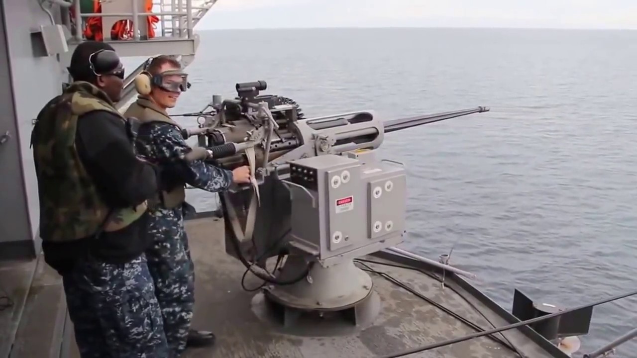 USS Ronald Reagan Sailors Train On MK 38 Machine Gun / M242 Bushmaster ...