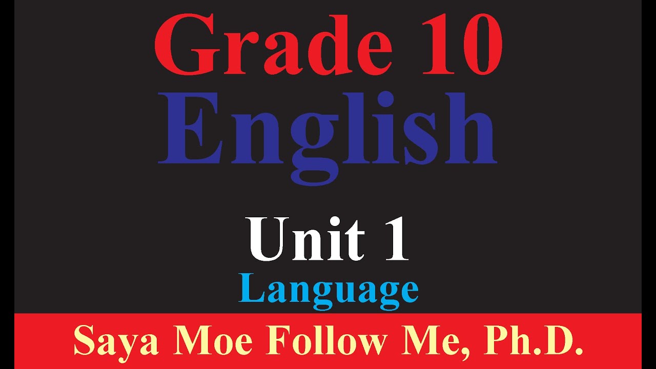 Grade 10 English Unit 1 Language - YouTube