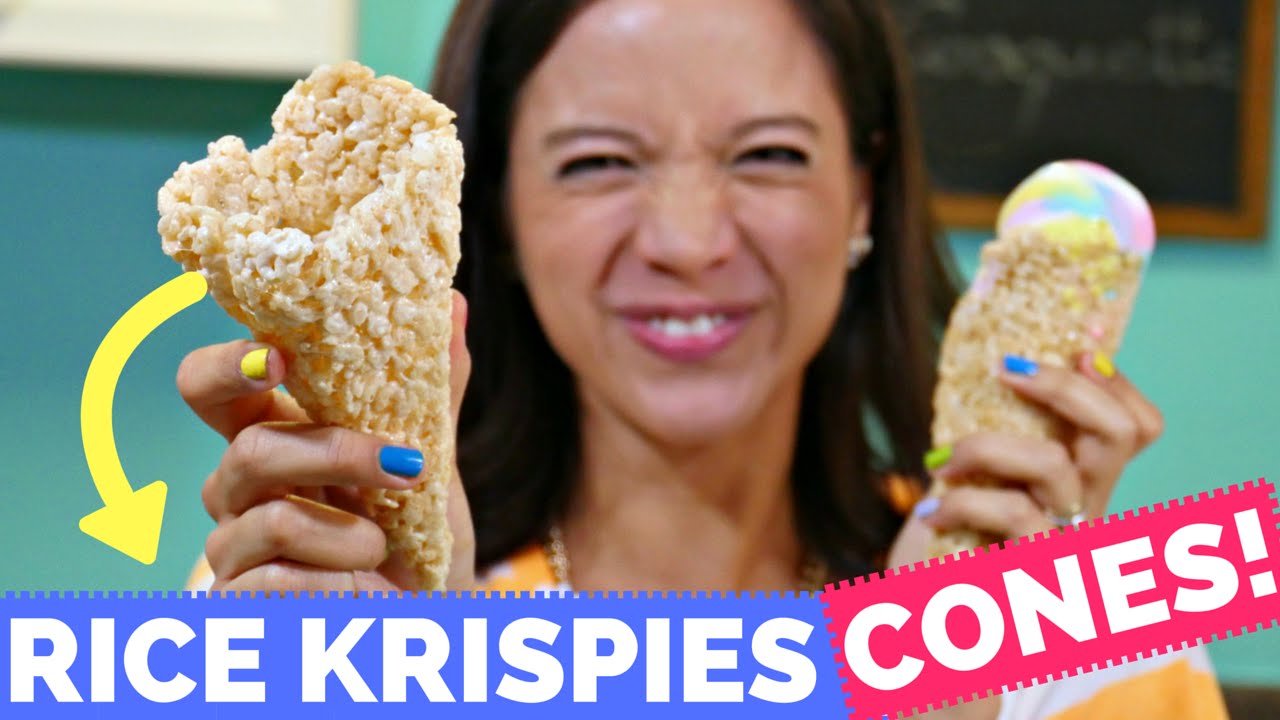 RICE KRISPIES ICE CREAM CONES - La Cooquette - YouTube