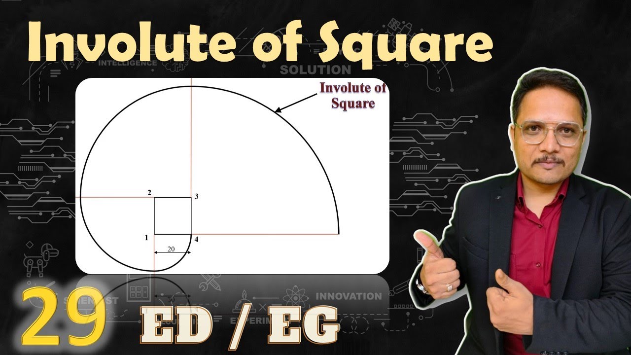 Involute of Square | Engineering Curves | Engineering Drawing ...