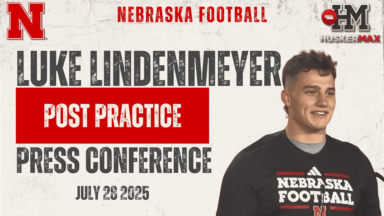 Nebraska Football Tight End Luke Lindenmeyer - Preseason Camp July 28 ...