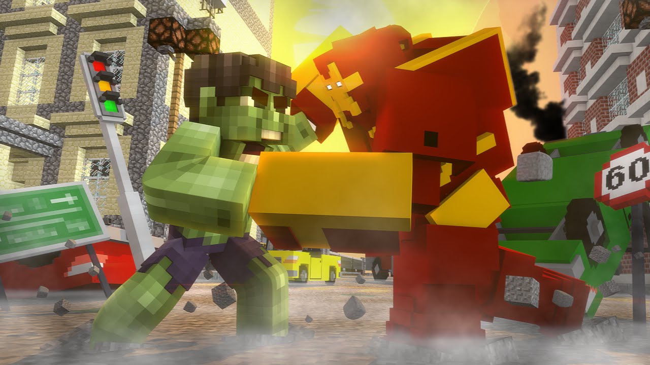 Minecraft: HULK vs HULKBUSTER - 1V1 SKY WARS ‹ CaiqueVieira › - YouTube