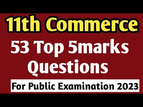 11th Commerce Important Questions 2023|11th|Commerce|public|Important ...