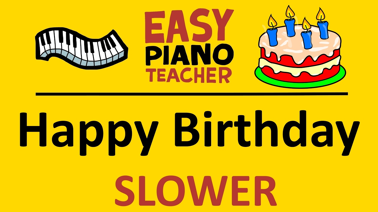 How to play Happy Birthday on piano keyboard - SLOW easy tutorial video ...