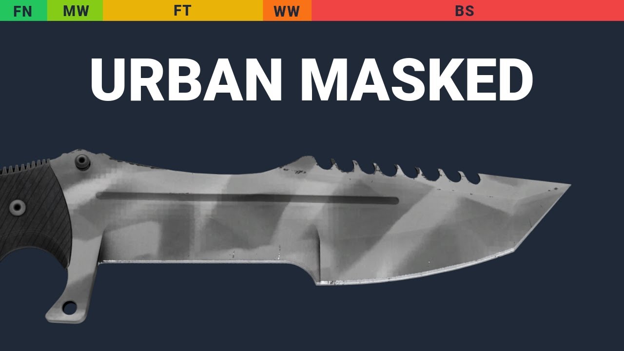 Huntsman Knife Urban Masked - Skin Float And Wear Preview - YouTube