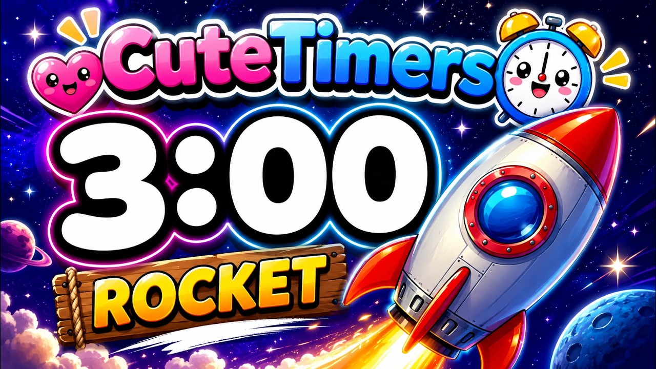 3 Minute Rocket Timer Countdown with Electronic Space Music – Cute ...