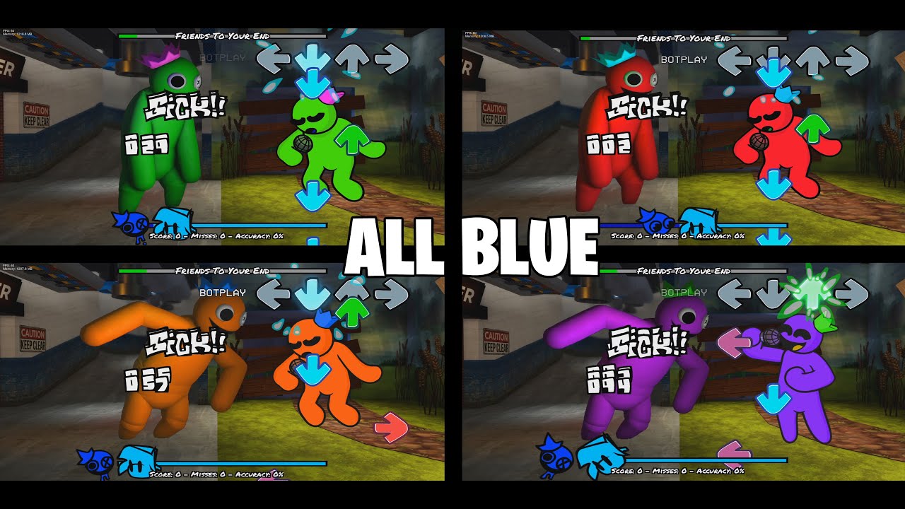 Rainbow Friends | FNF mod - All Blue Vs All Animation Blue | Friday ...